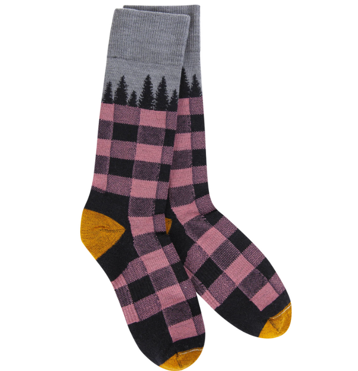 Woods Crew Navy Tree Plaid Socks – Kimco for the Home